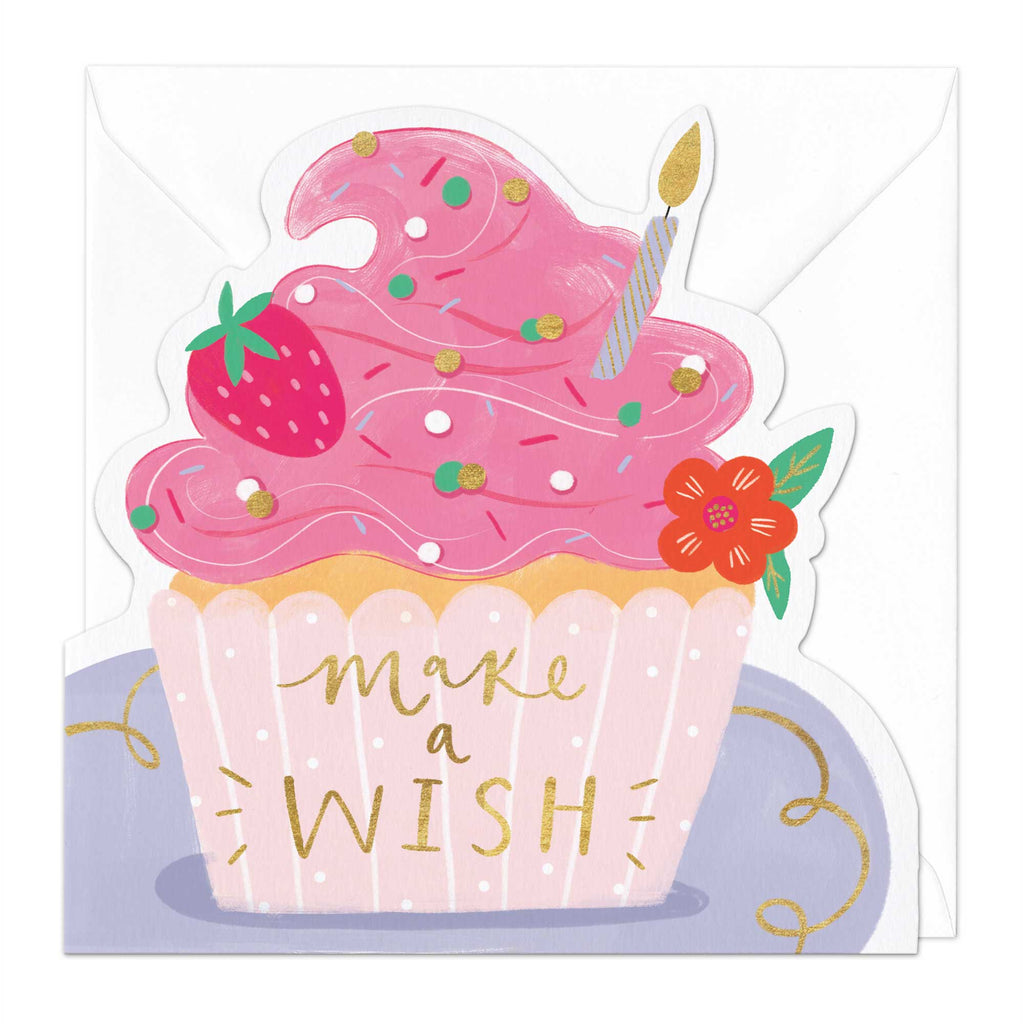 Make A Wish Cupcake Cut-Out Birthday Card - Whistlefish | Whistlefish Trade