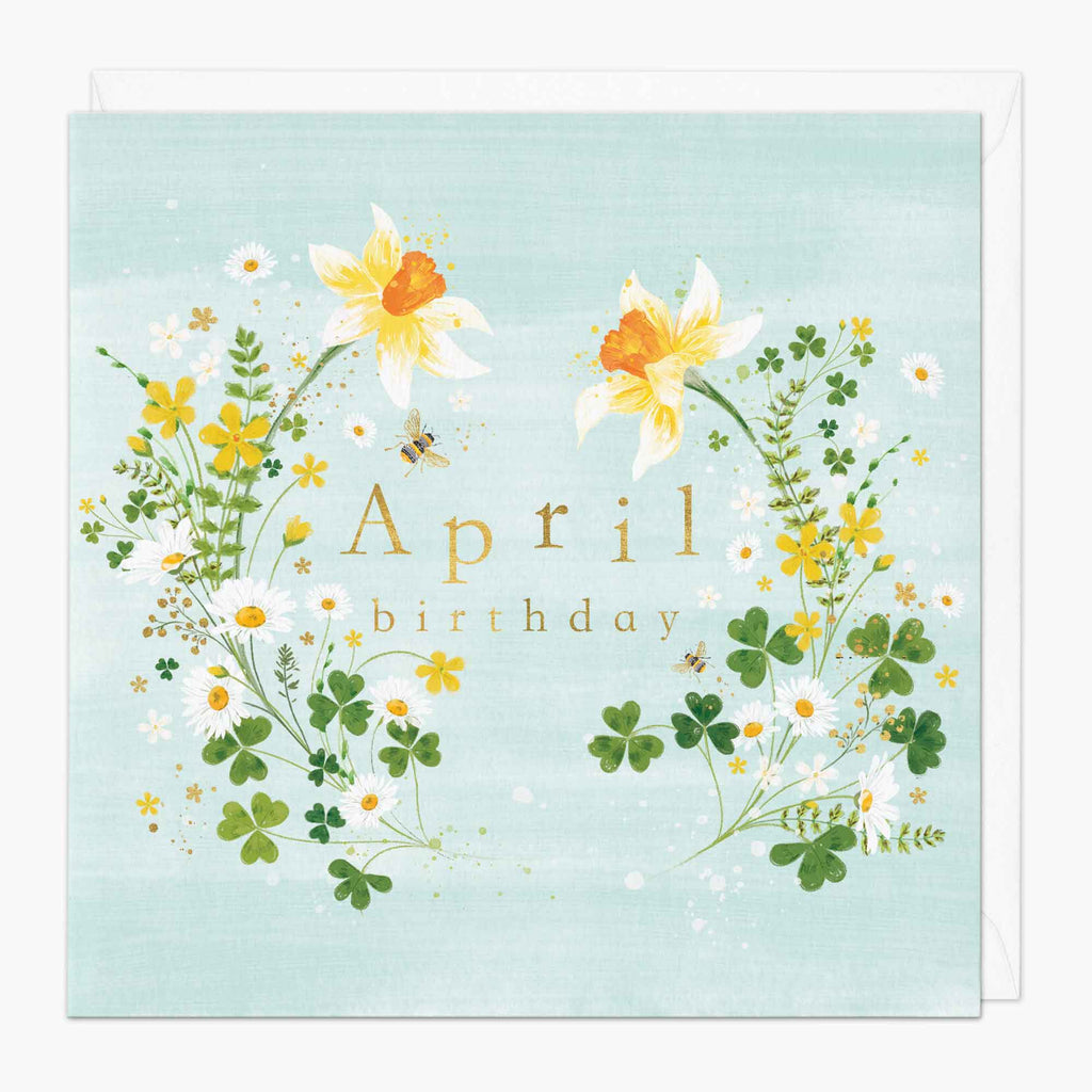 Daisies & Daffodils April Birthday Card - Whistlefish | Whistlefish Trade