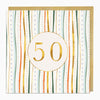 Stripey 50 Birthday Card - Whistlefish | Whistlefish Trade