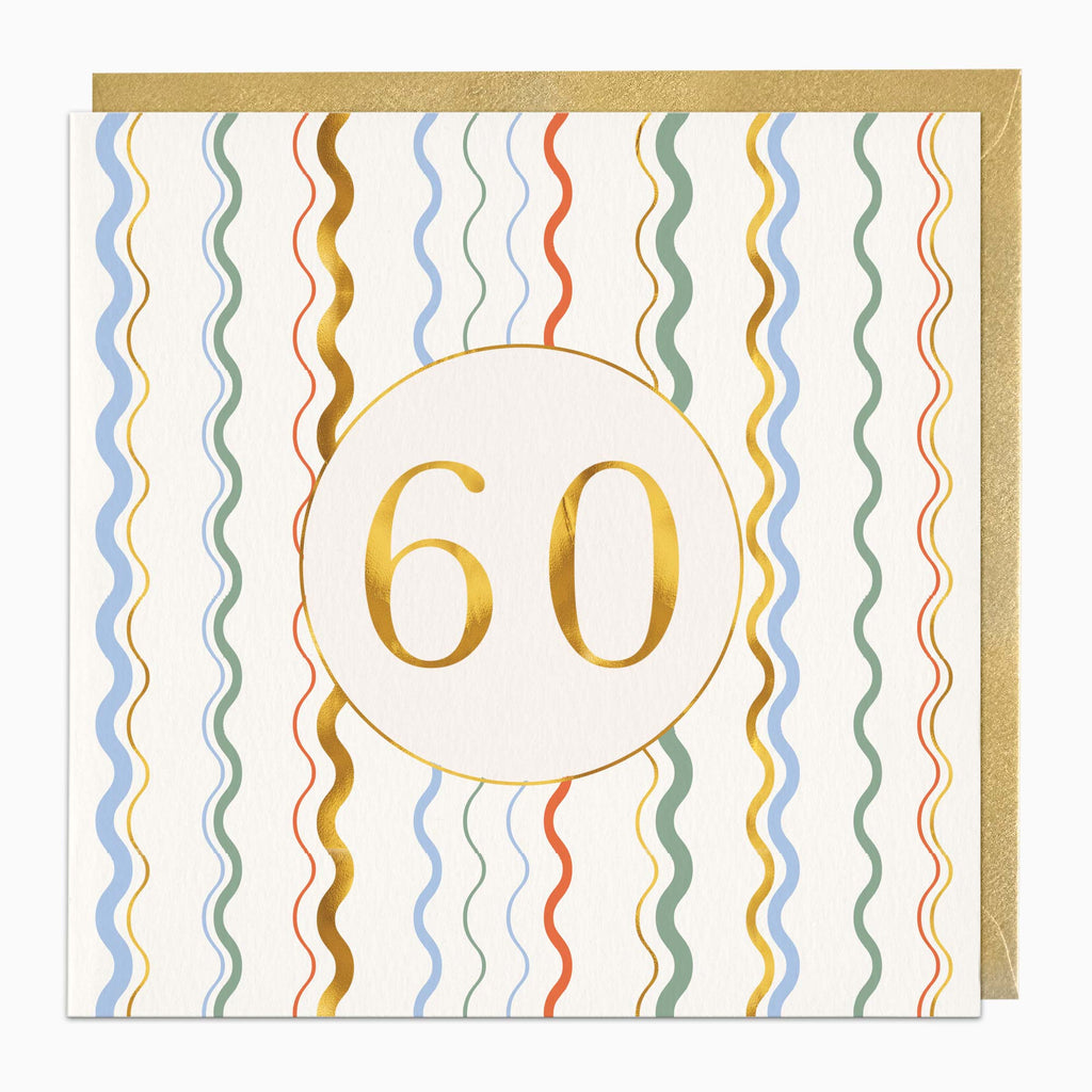 Stripey 60 Birthday Card - Whistlefish | Whistlefish Trade