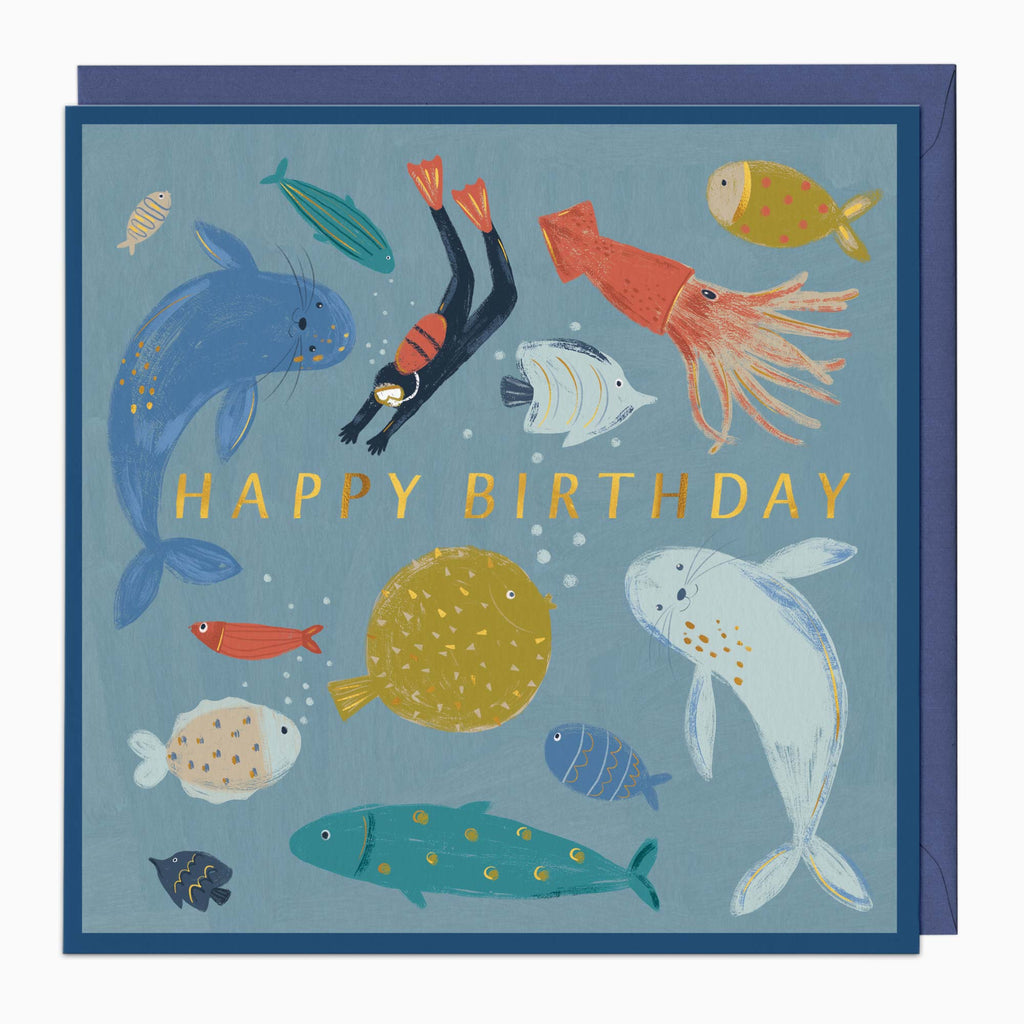 Scuba Sea Life Birthday Card - Whistlefish | Whistlefish Trade