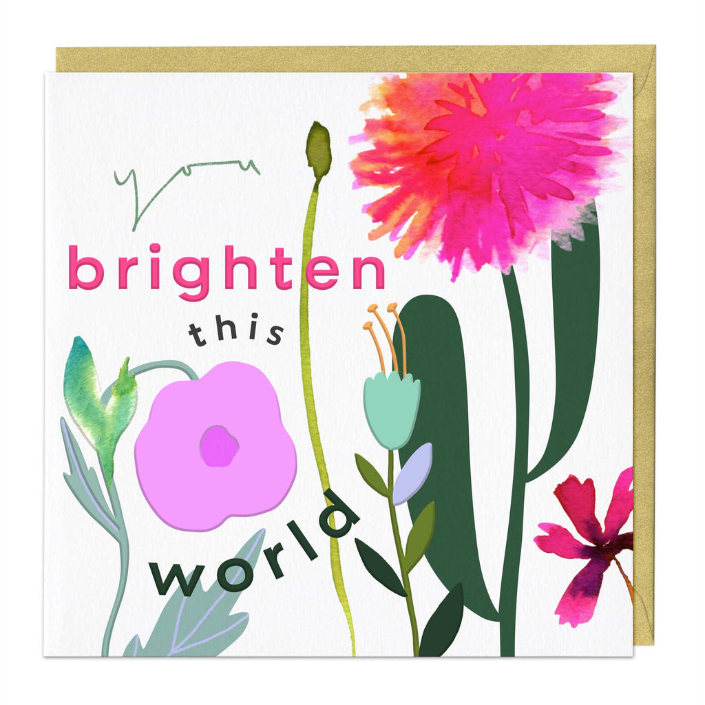 Spaced Floral Brighten The World Card - Whistlefish | Whistlefish Trade