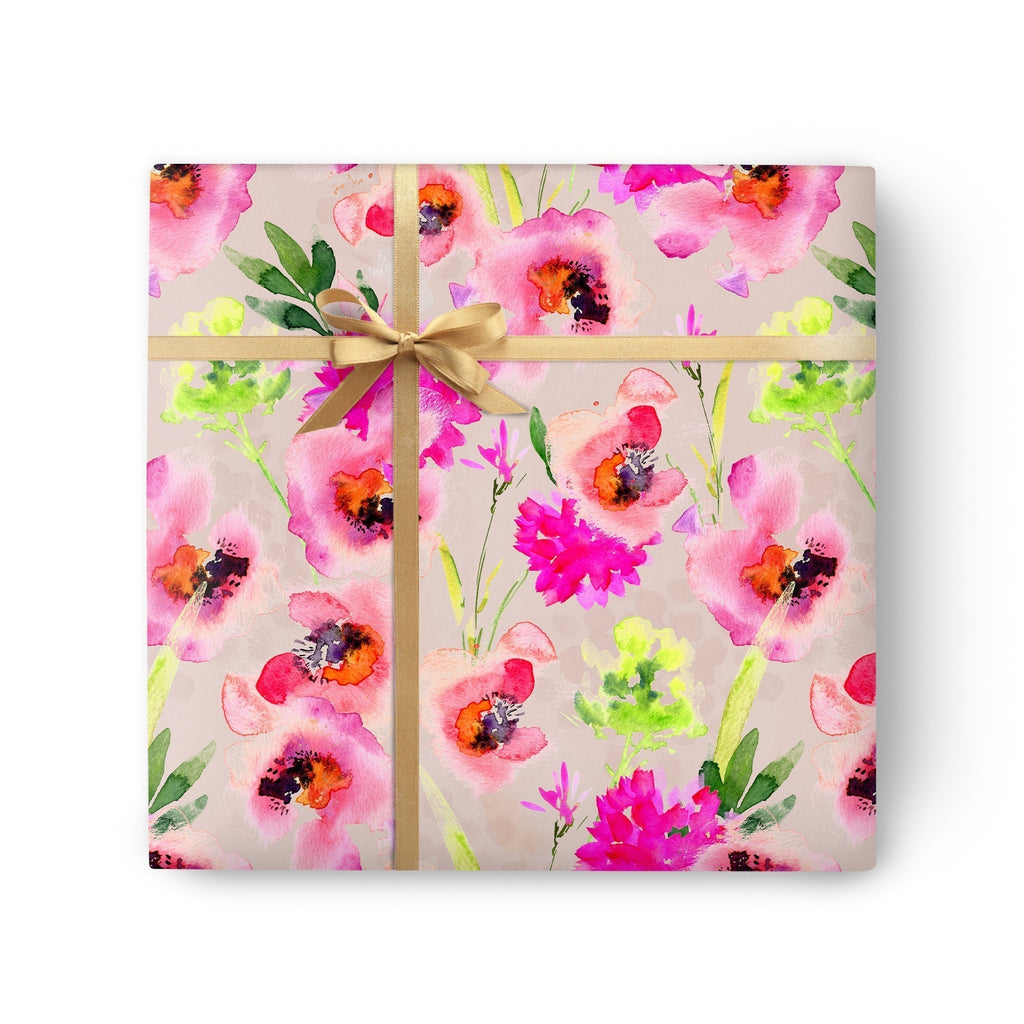 Orange Poppy Wrapping Paper - Whistlefish | Whistlefish Trade